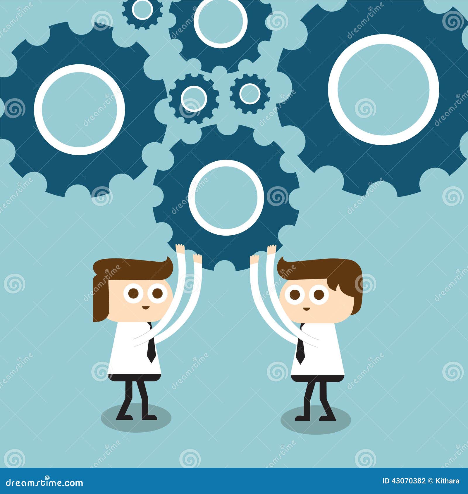 Teamwork Works With A Computer. Concept Of Internet Sharing And ...