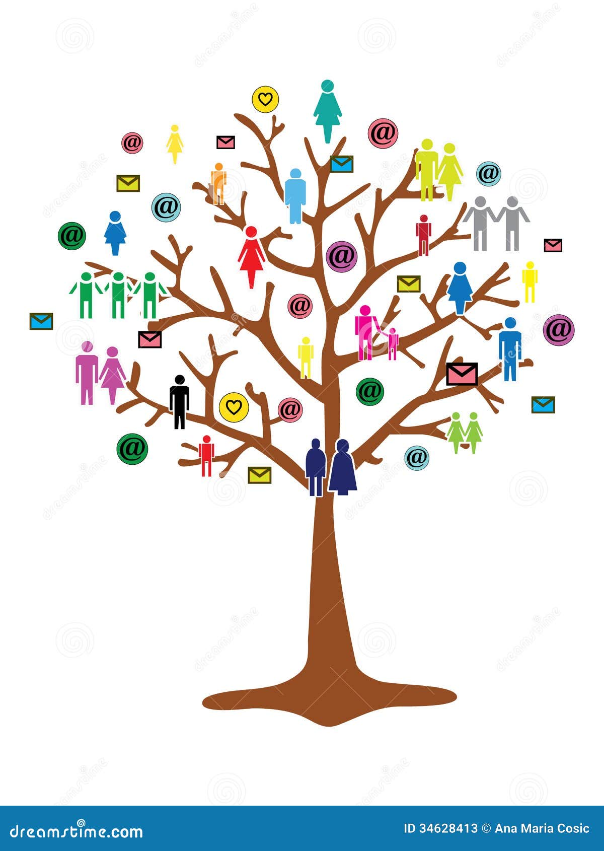Team Work tree stock vector. Illustration of digitally - 34628413