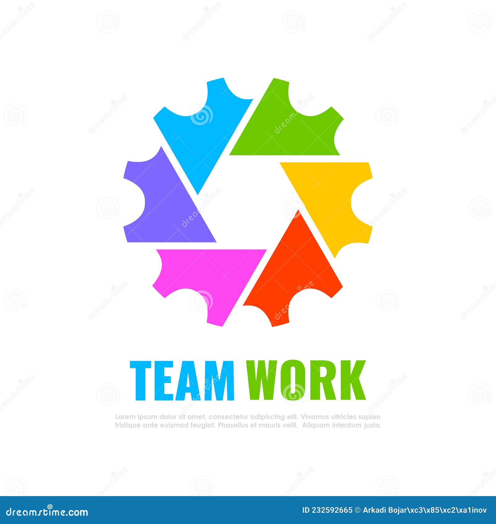 Team work vector logo stock vector. Illustration of mechanism - 232592665