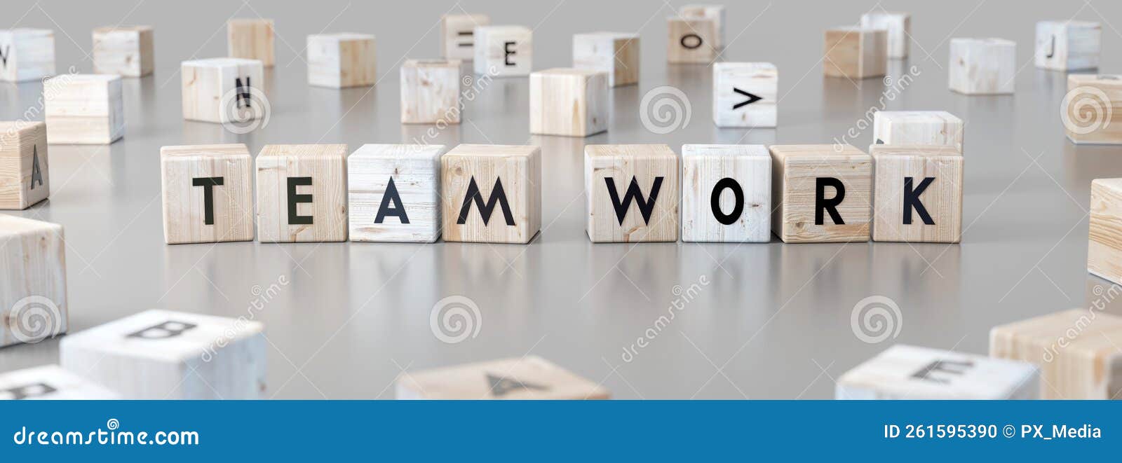 Teamwork - Word on Wooden Blocks - 3D Illustration Stock Illustration ...