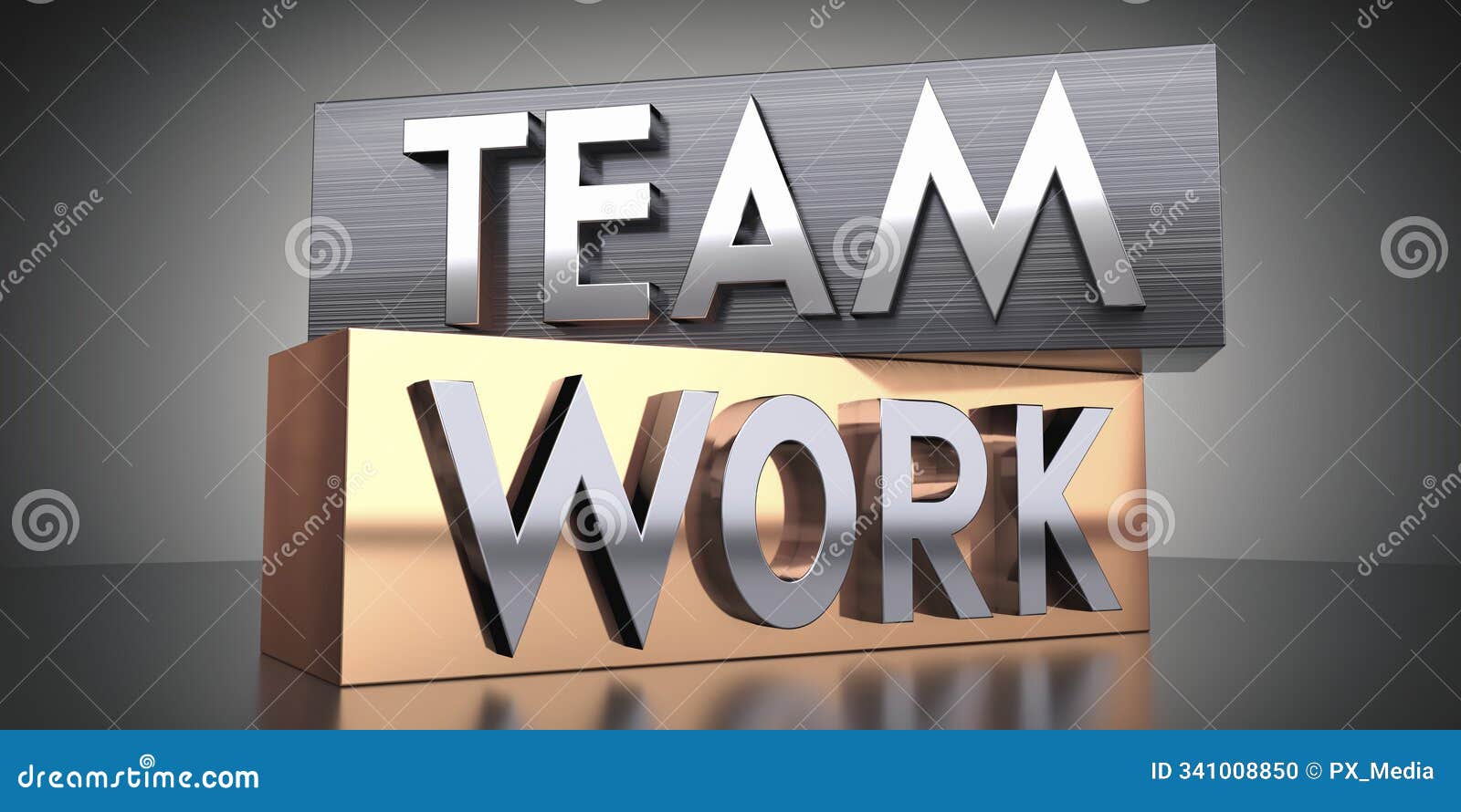 Team Work - Words on Metal Blocks Stock Illustration - Illustration of ...