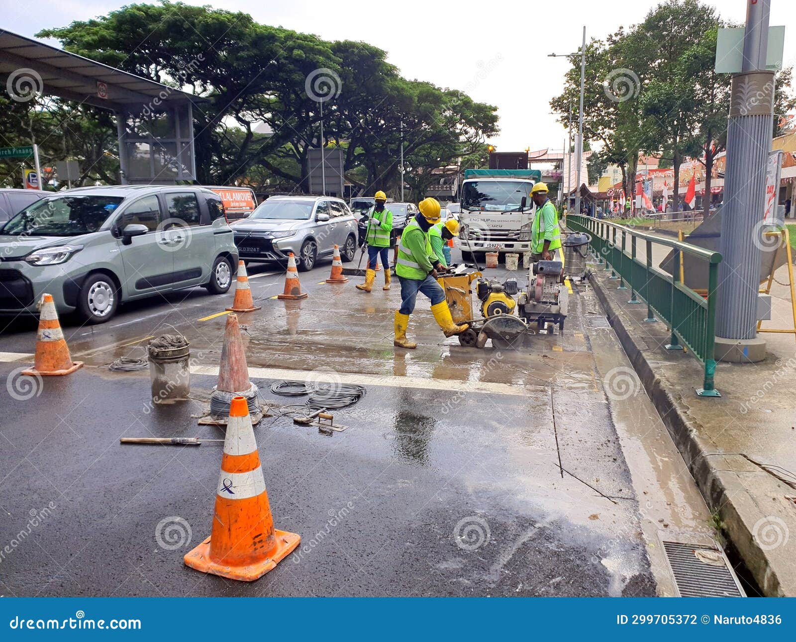 Road Work Ahead Sign Board For Road Safety Editorial Photo ...