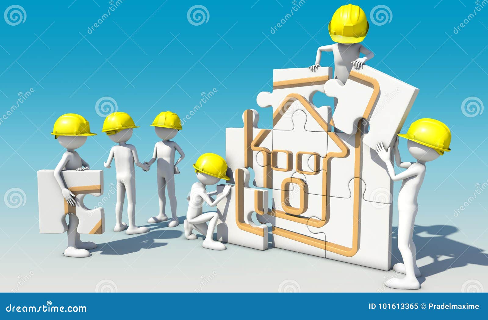 Teamwork for Construction Site Stock Illustration - Illustration of ...