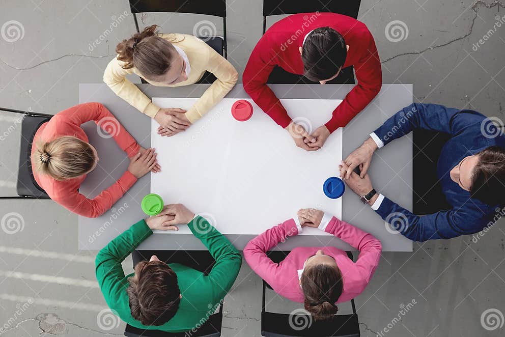 Team of Workers Around the Table Stock Photo - Image of strategy ...