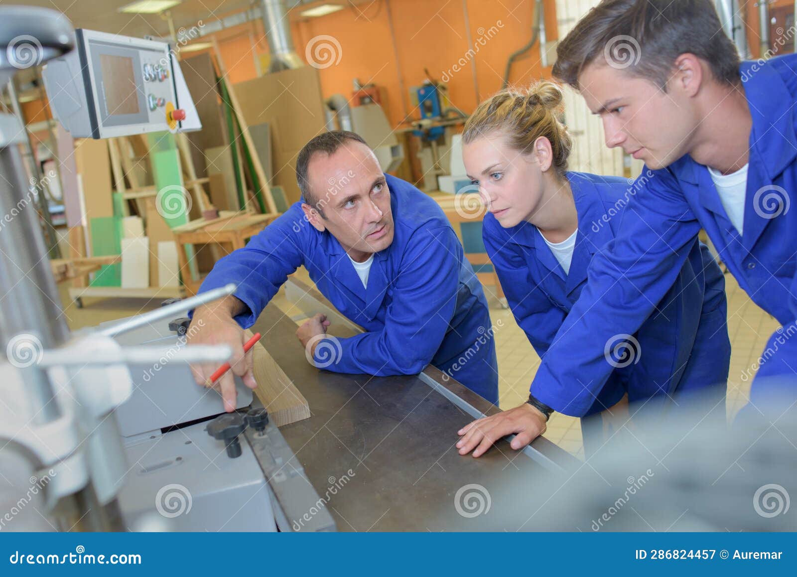 Team Workers and Carpentry Factory Stock Image - Image of feature ...