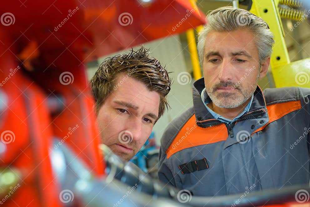 Team Workers Checking Defective Part Stock Image - Image of mechanism ...