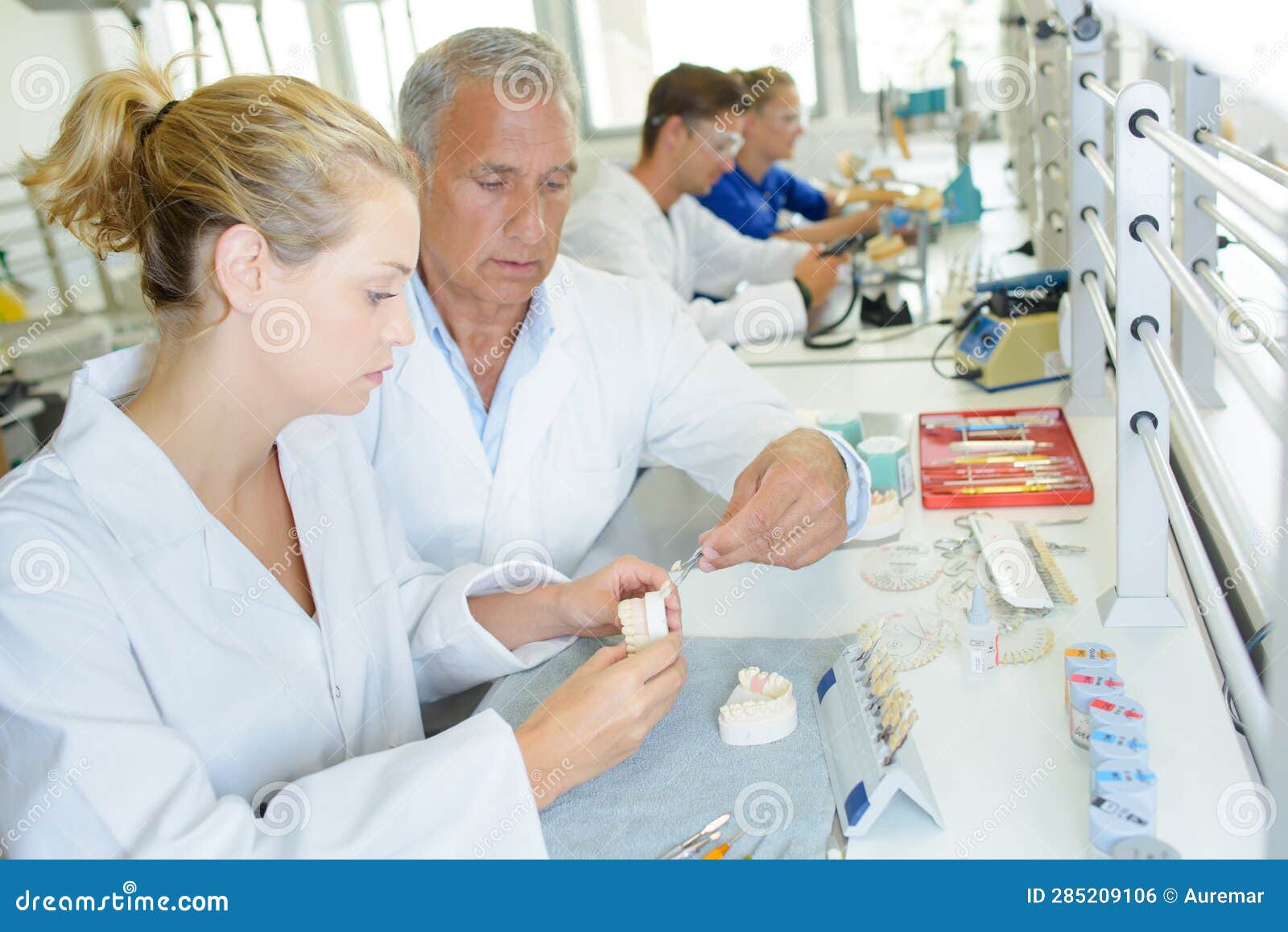 Team Workers at Dental Laboratory Stock Photo - Image of orthodontics ...