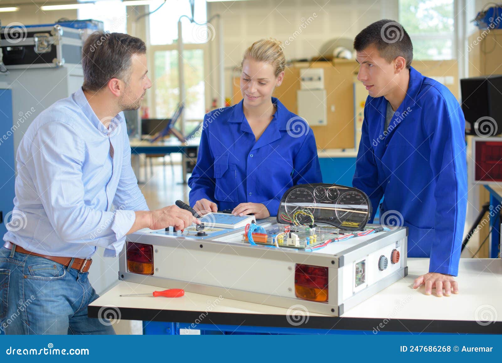 Team Workers with Electricity Stock Photo - Image of custom, power ...