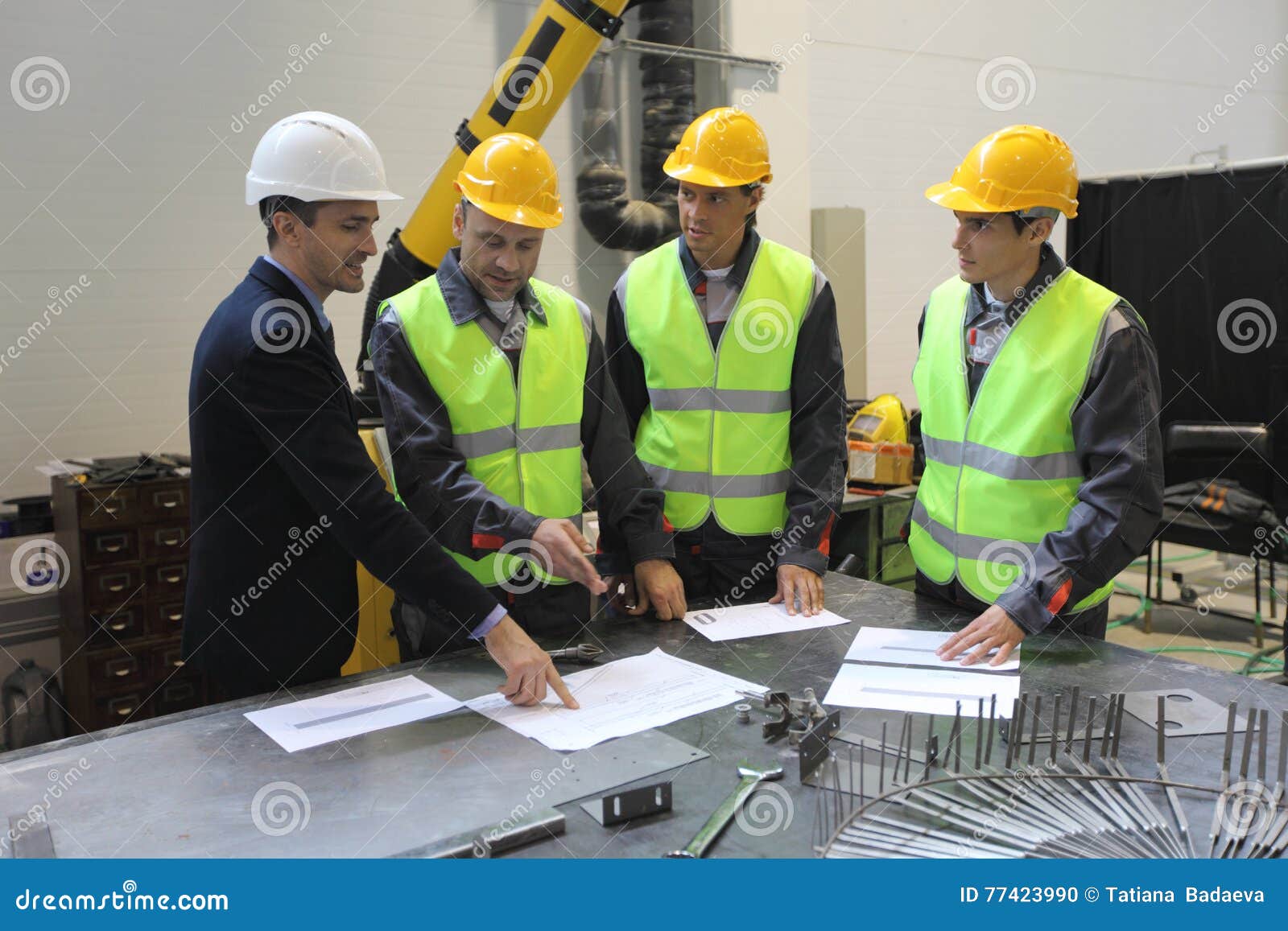 Team of workers at factory stock photo. Image of work - 77423990