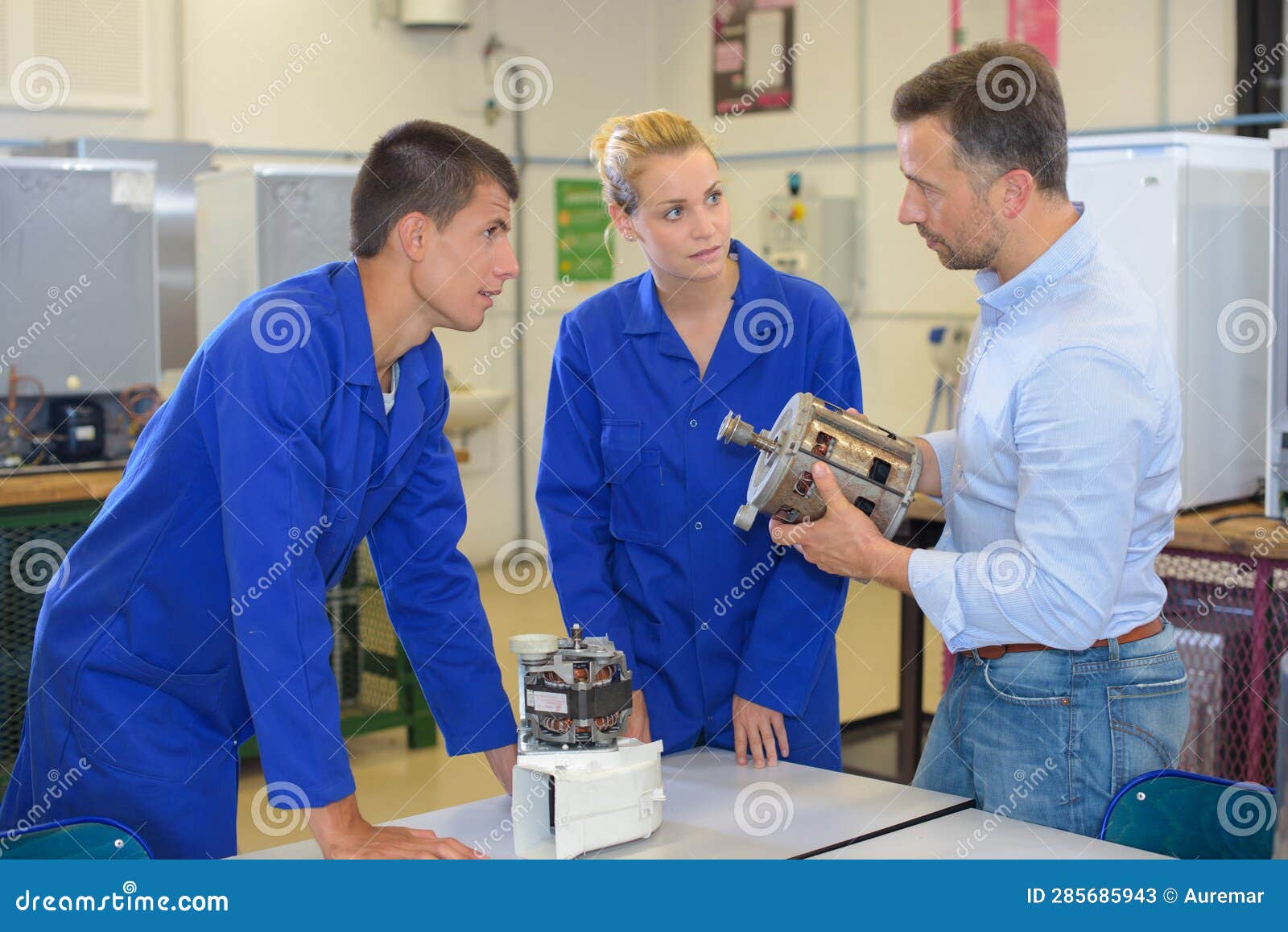Team Workers Learning Parts Stock Image - Image of assembling, teacher ...