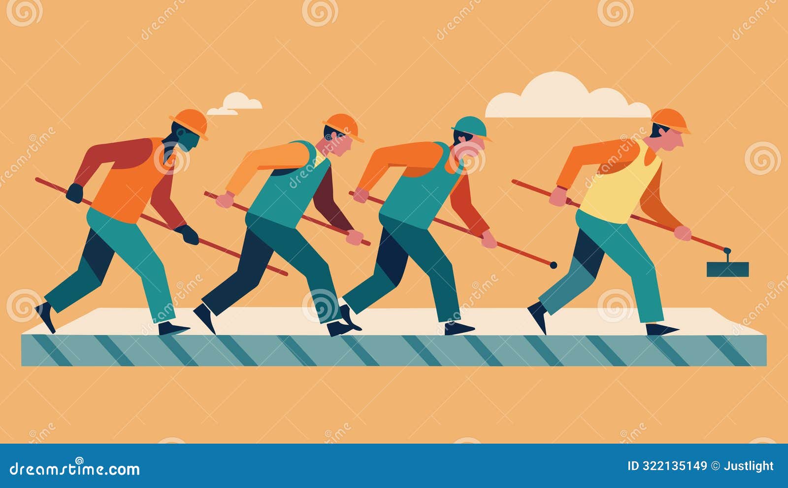 The Team of Workers Move with Practiced Efficiency Quickly and ...