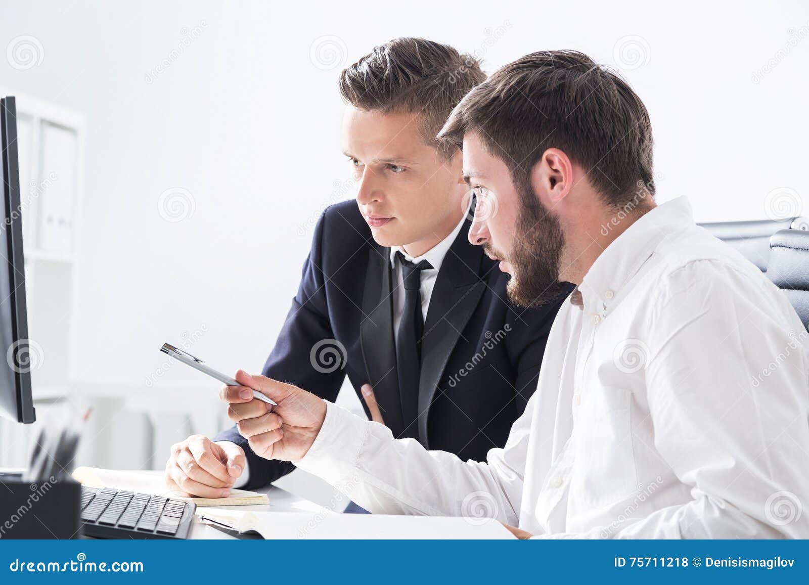 Team workers in office stock photo. Image of interior - 75711218