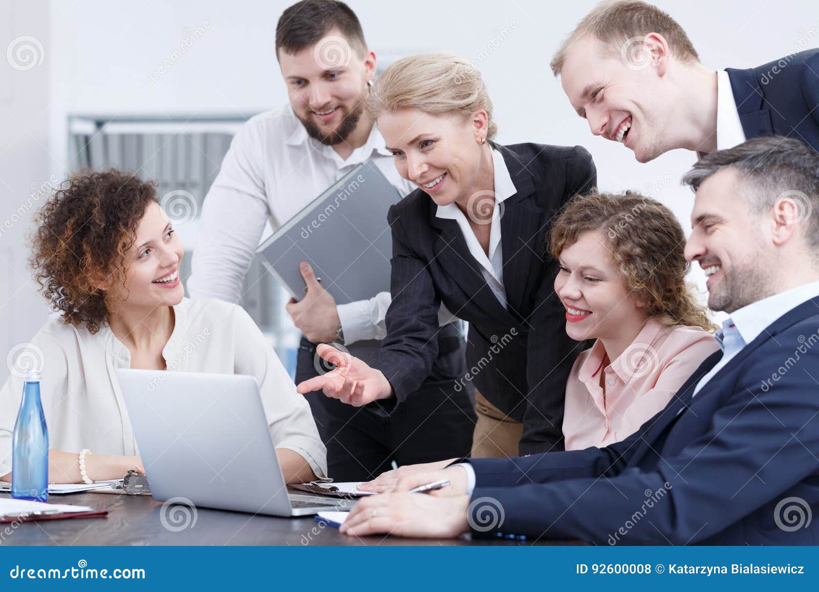 Team workers smiling stock photo. Image of indoors, internship - 92600008