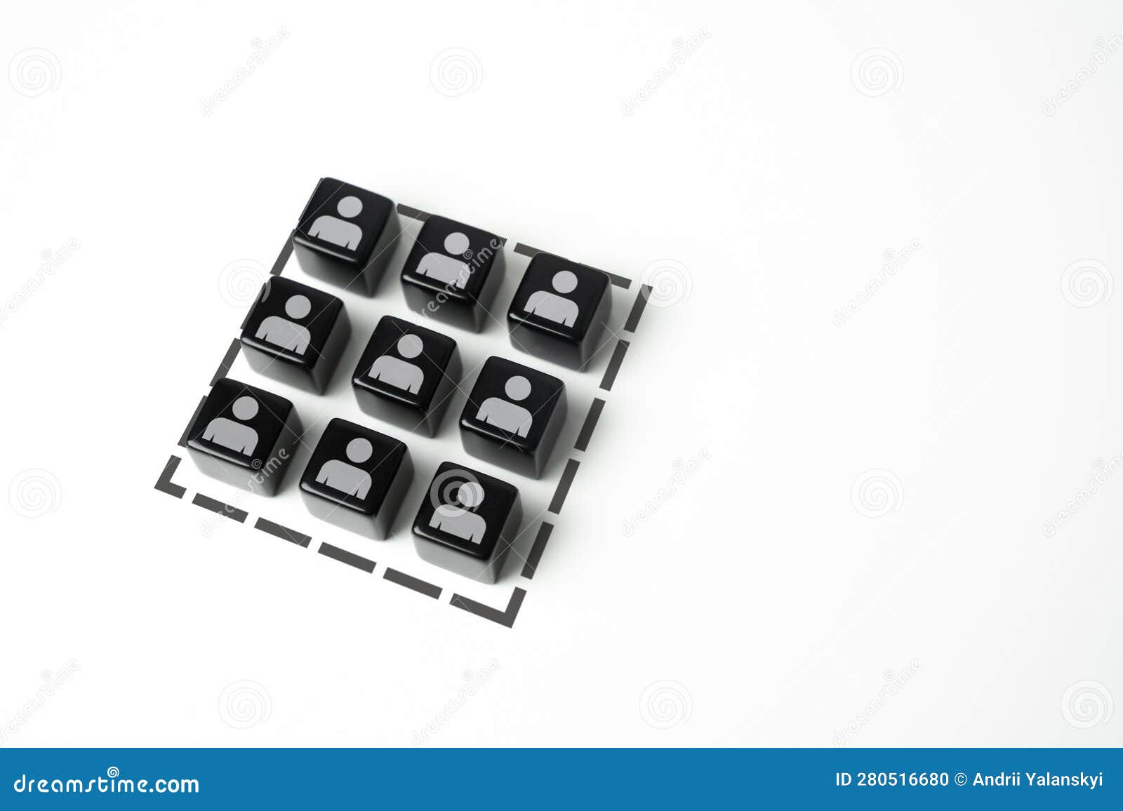 Team of Workers Surrounded by a Border. Discipline and Teamwork ...