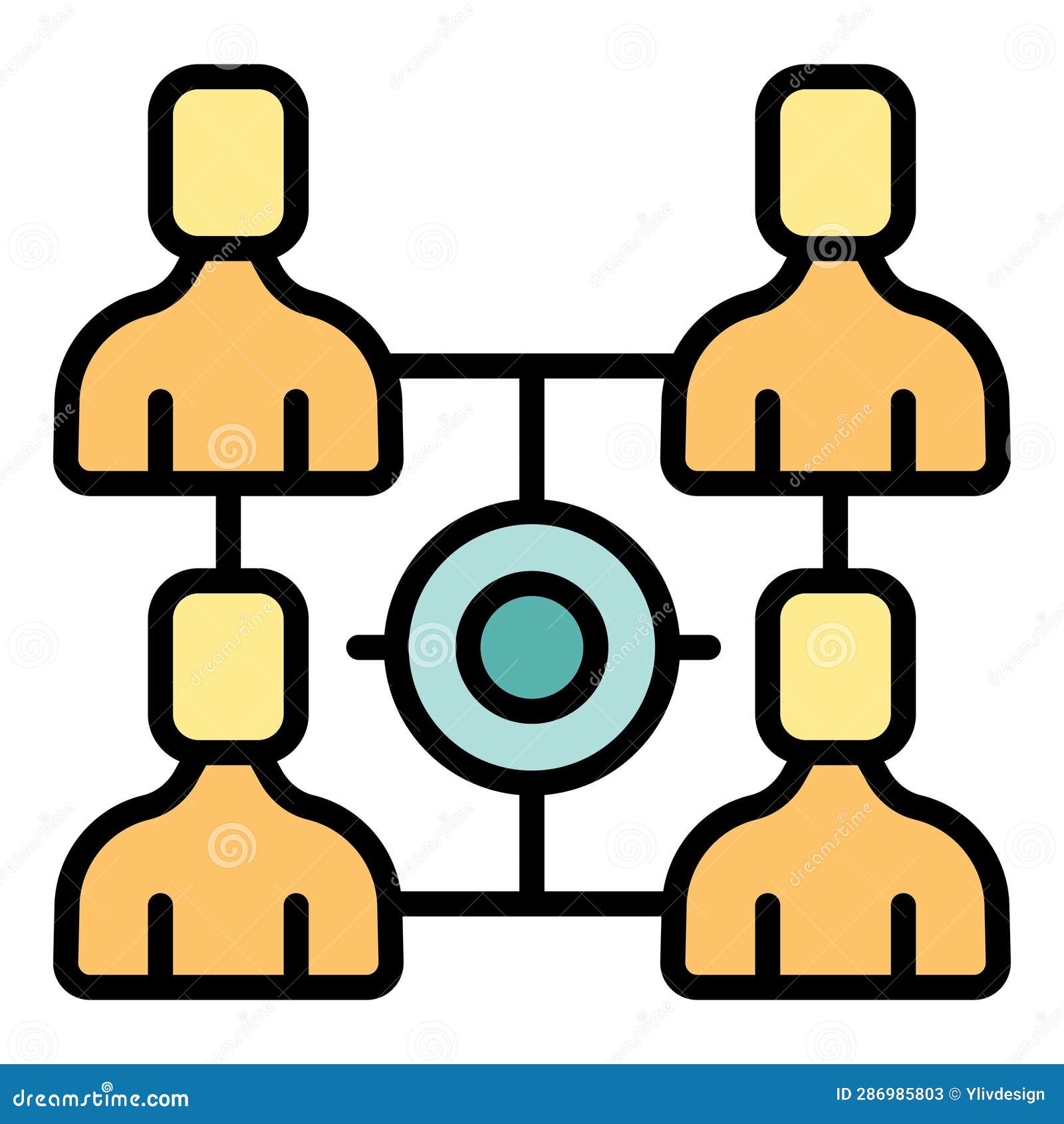 Team Workflow Icon Vector Flat Stock Illustration - Illustration of ...