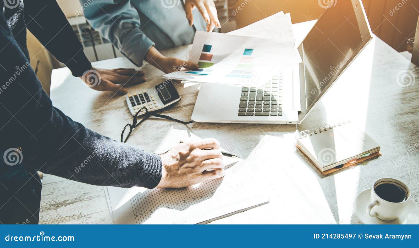 Team Working in Computer in Office. Stock Image - Image of project ...