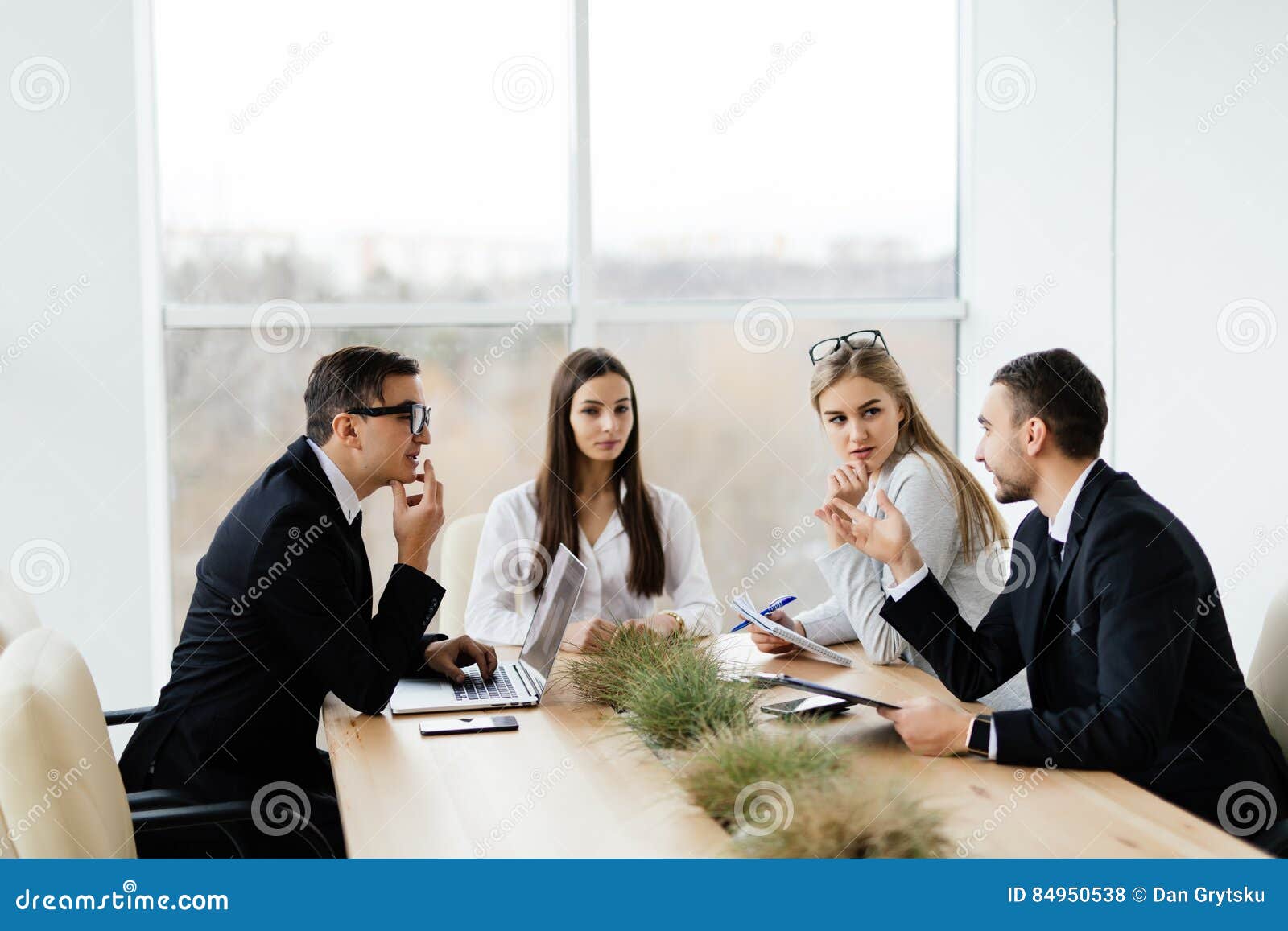 Team Working in Conference Room in Modern Office. Stock Photo - Image ...