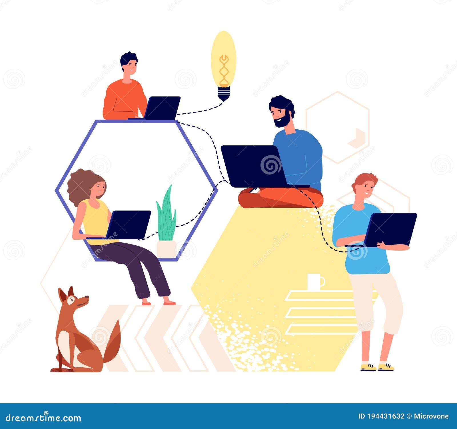 Team Working. Creative People Thinking, Find Idea. Brainstorming ...