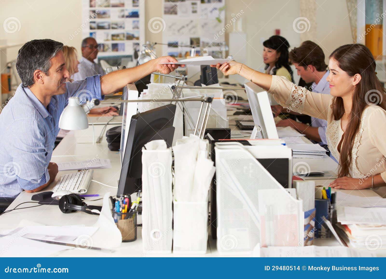 Team Working at Desks in Busy Office Stock Photo - Image of casual ...
