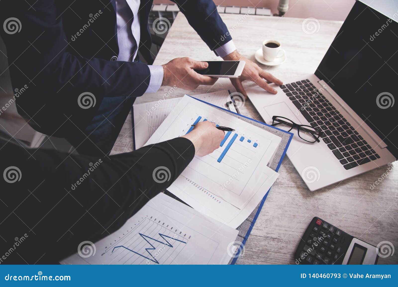 Team working in document stock image. Image of group - 140460793