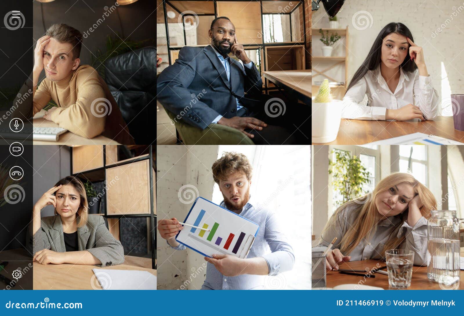 Team Working by Group Video Call Share Ideas Brainstorming Use Video ...