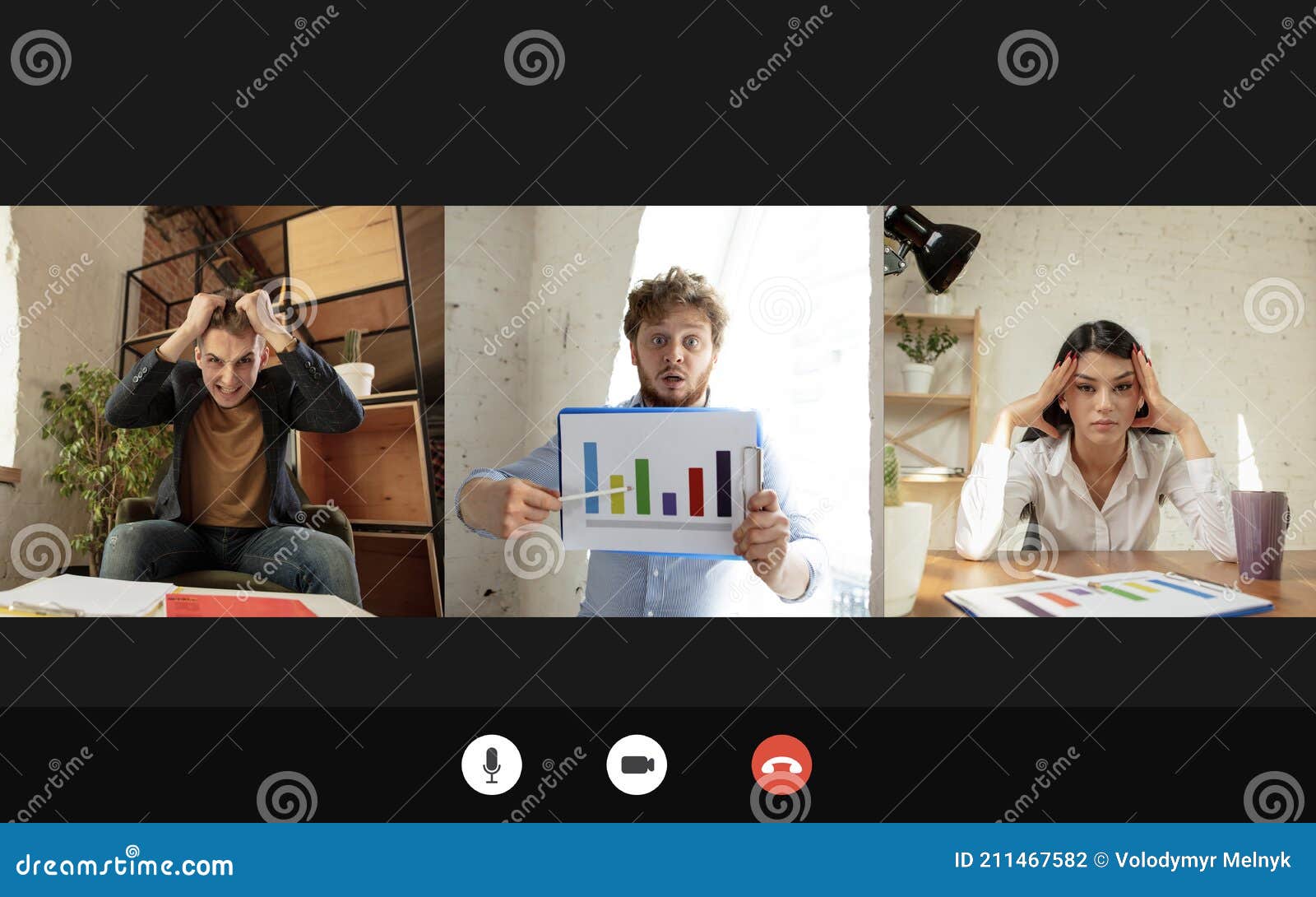 Team Working by Group Video Call Share Ideas Brainstorming Use Video ...