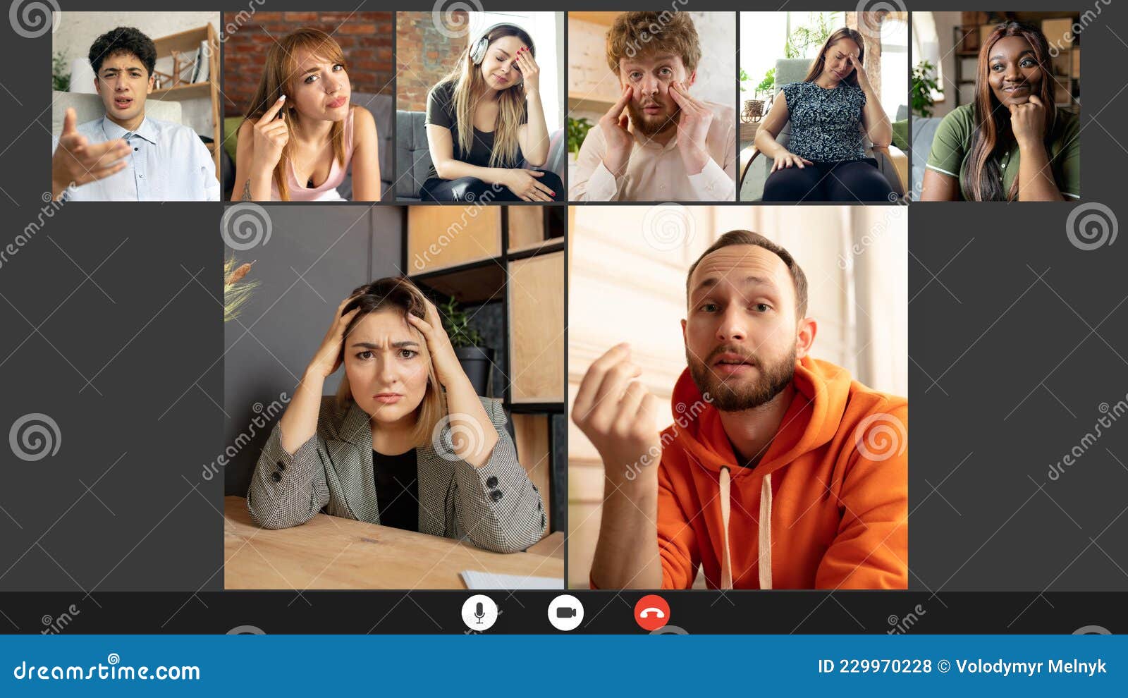 Team Working by Group Video Call Share Ideas Brainstorming Use Video ...