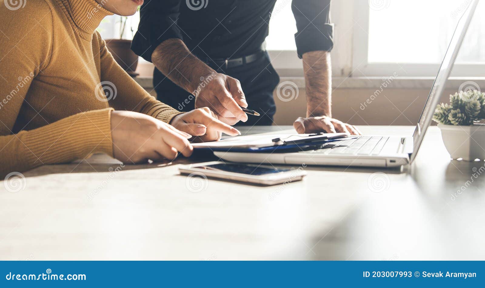 Team Working in Office Table Stock Image - Image of creative ...