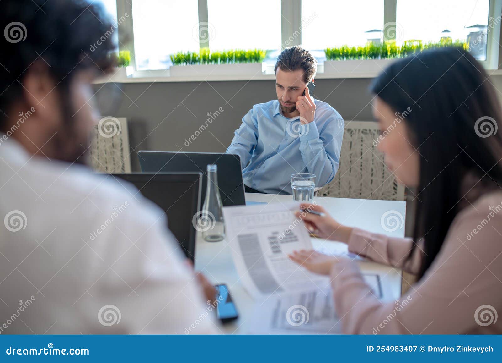 Team Working on the Project and Looking Involved Stock Image - Image of ...