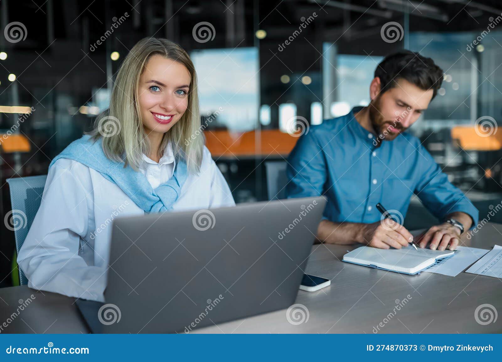 Team Working on Project Materials and Looking Excited Stock Image ...