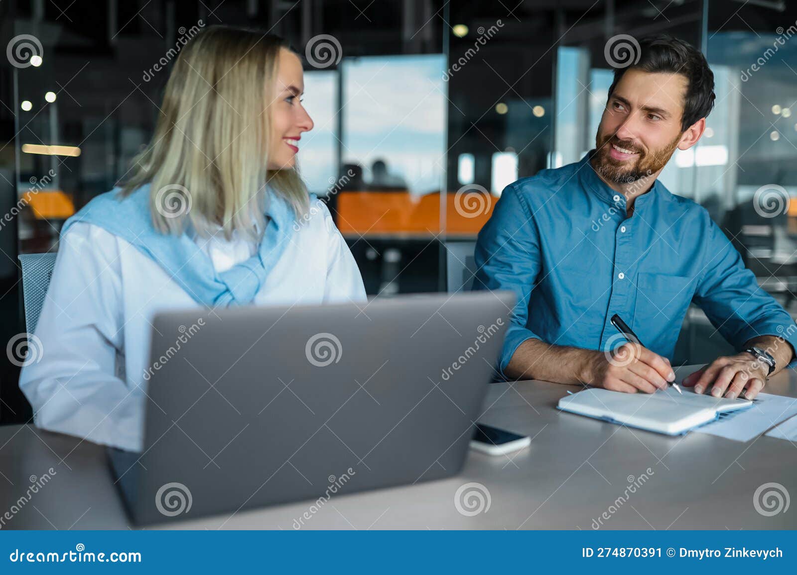 Team Working on Project Materials and Looking Excited Stock Image ...