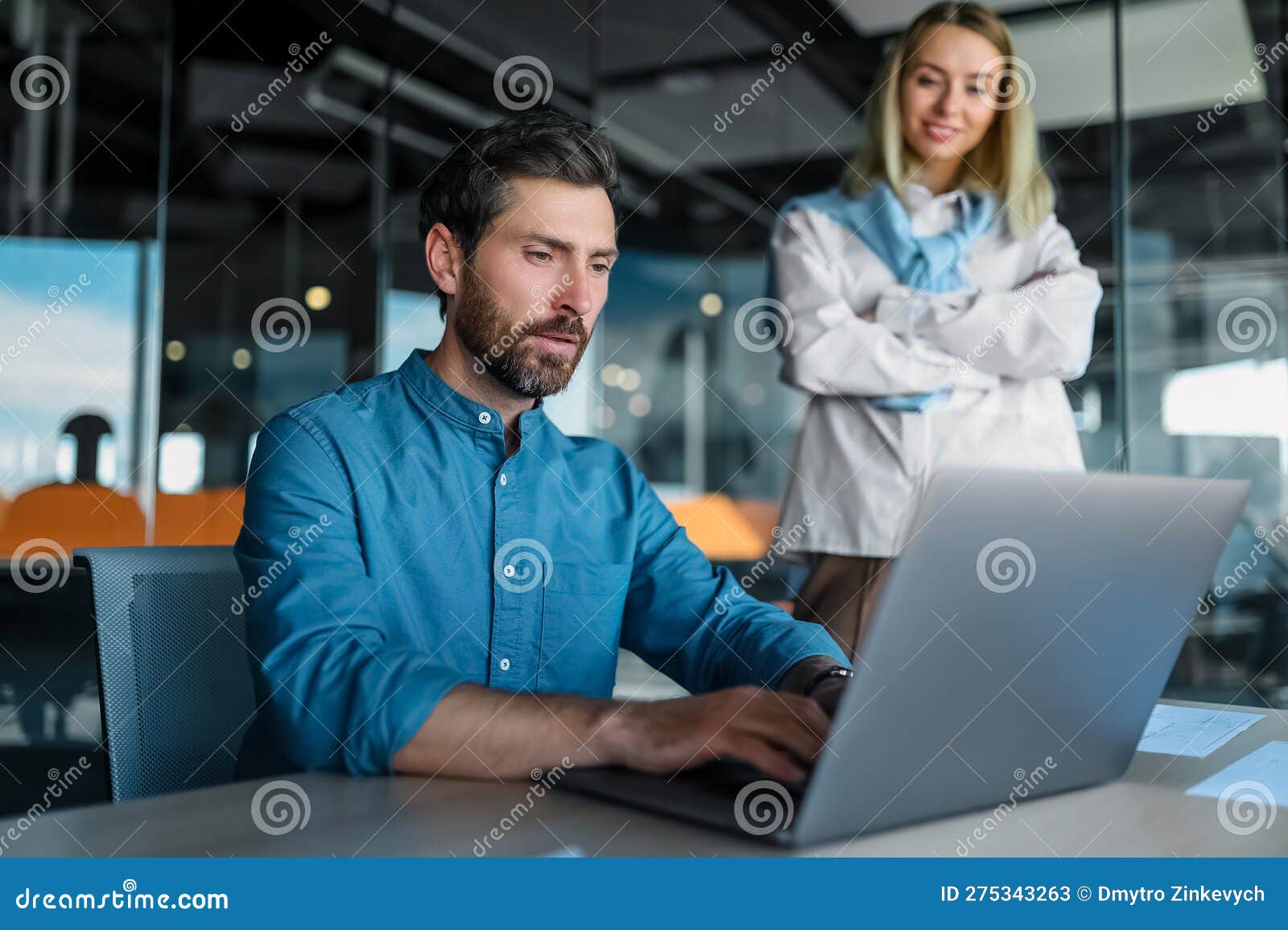Team Working on Project Materials and Looking Excited Stock Image ...