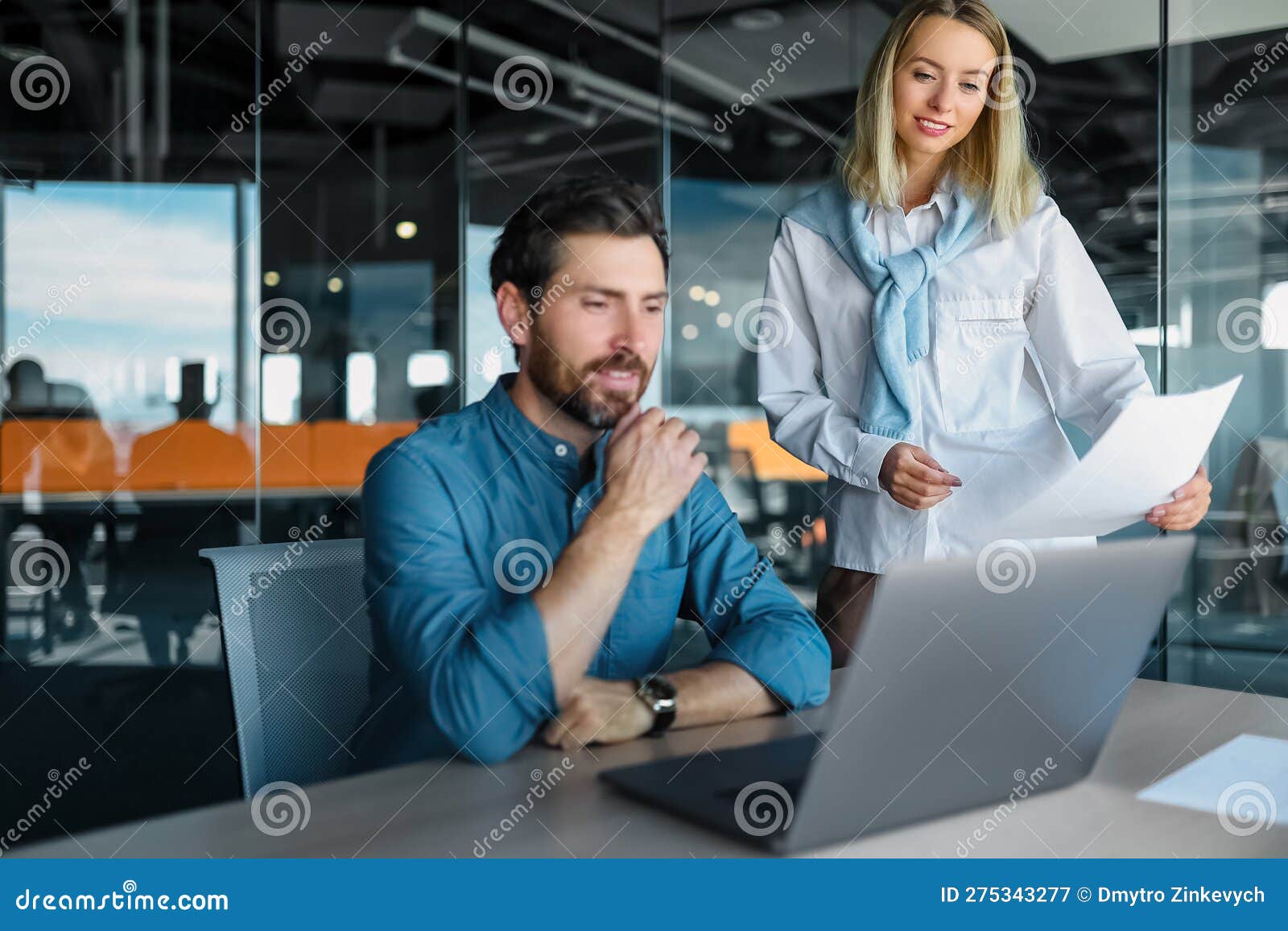 Team Working on Project Materials and Looking Excited Stock Image ...