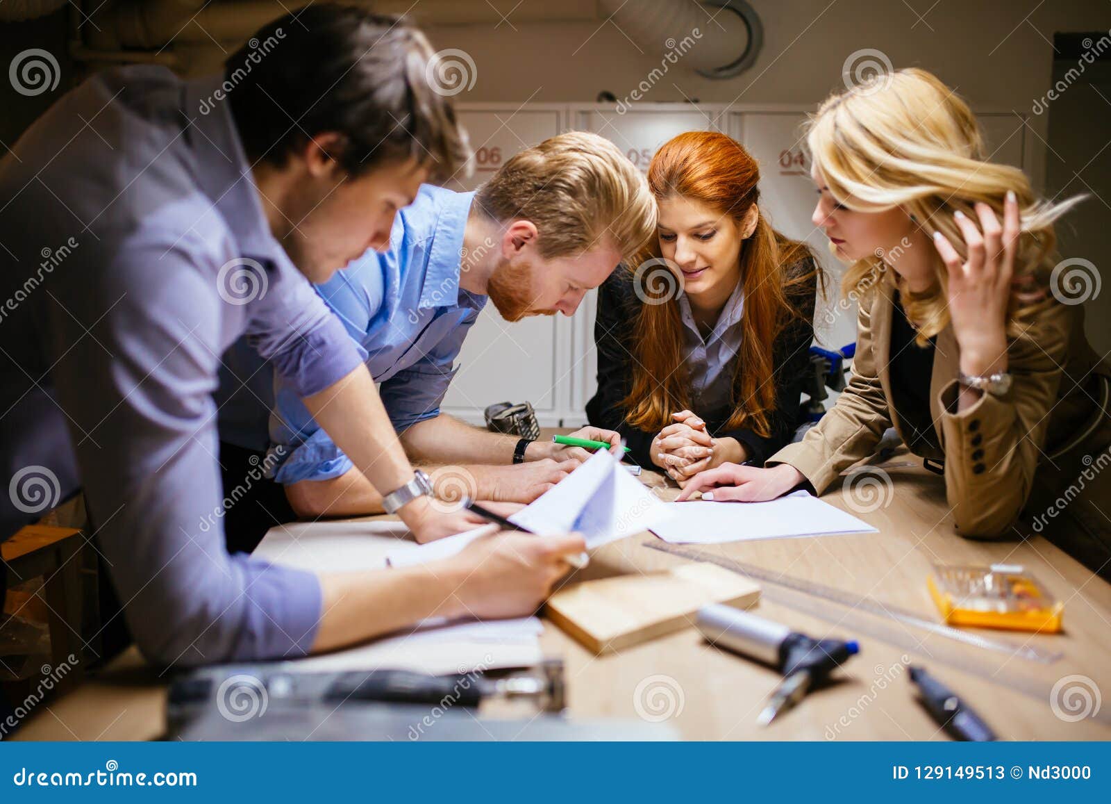 Team Working on Project Together Stock Image - Image of collaboration ...