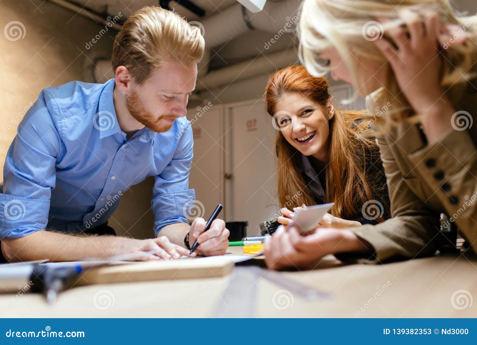Team Working on Project Together Stock Image - Image of engineer ...