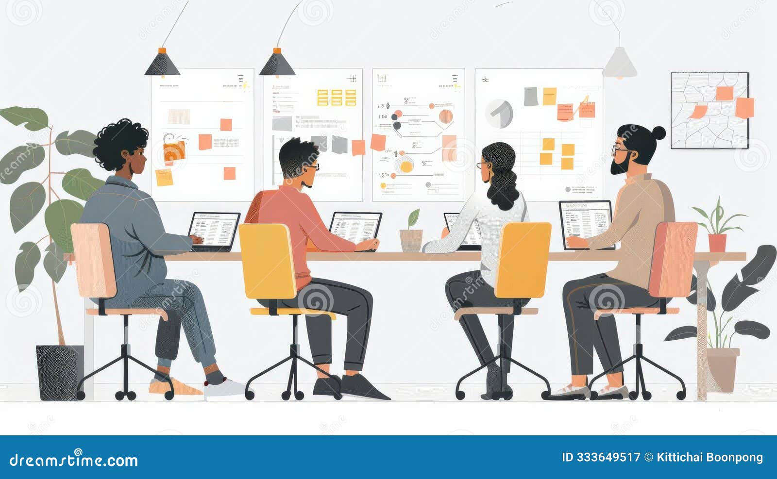 Team Working Together in a Design Studio, Creativity and Collaboration ...