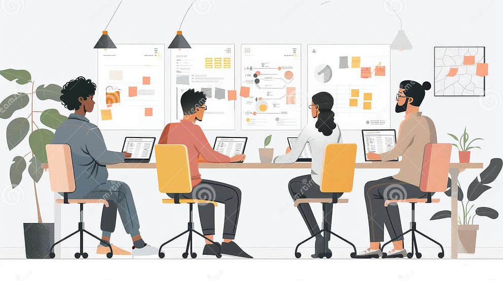 Team Working Together in a Design Studio, Creativity and Collaboration ...