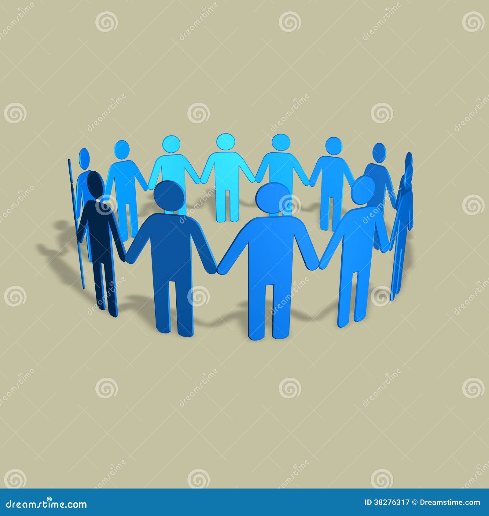 Team Working Together Symbol Blue People Stock Illustrations – 152 Team ...