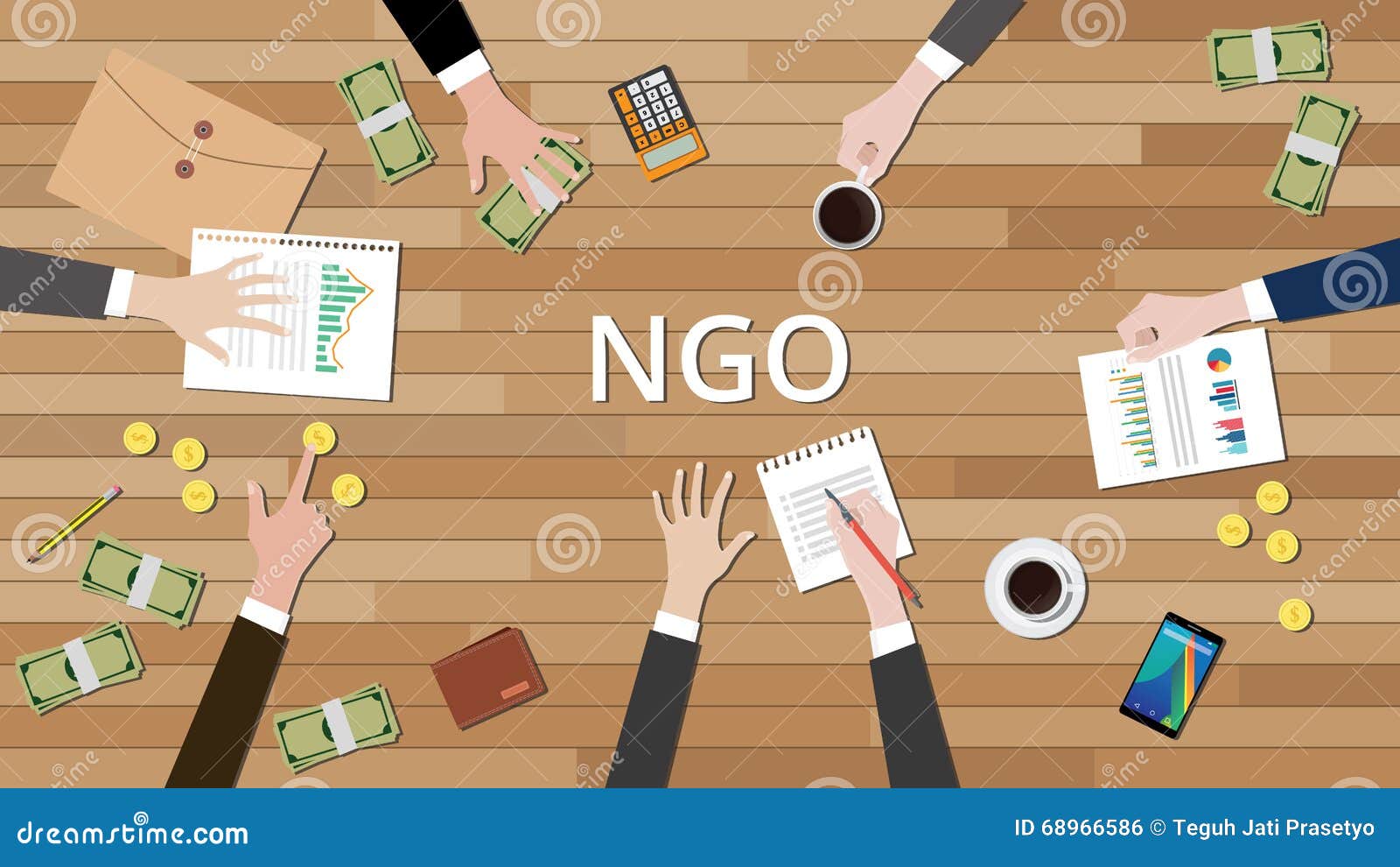 Team Working Together To Support Ngo To Help Others Stock Vector ...