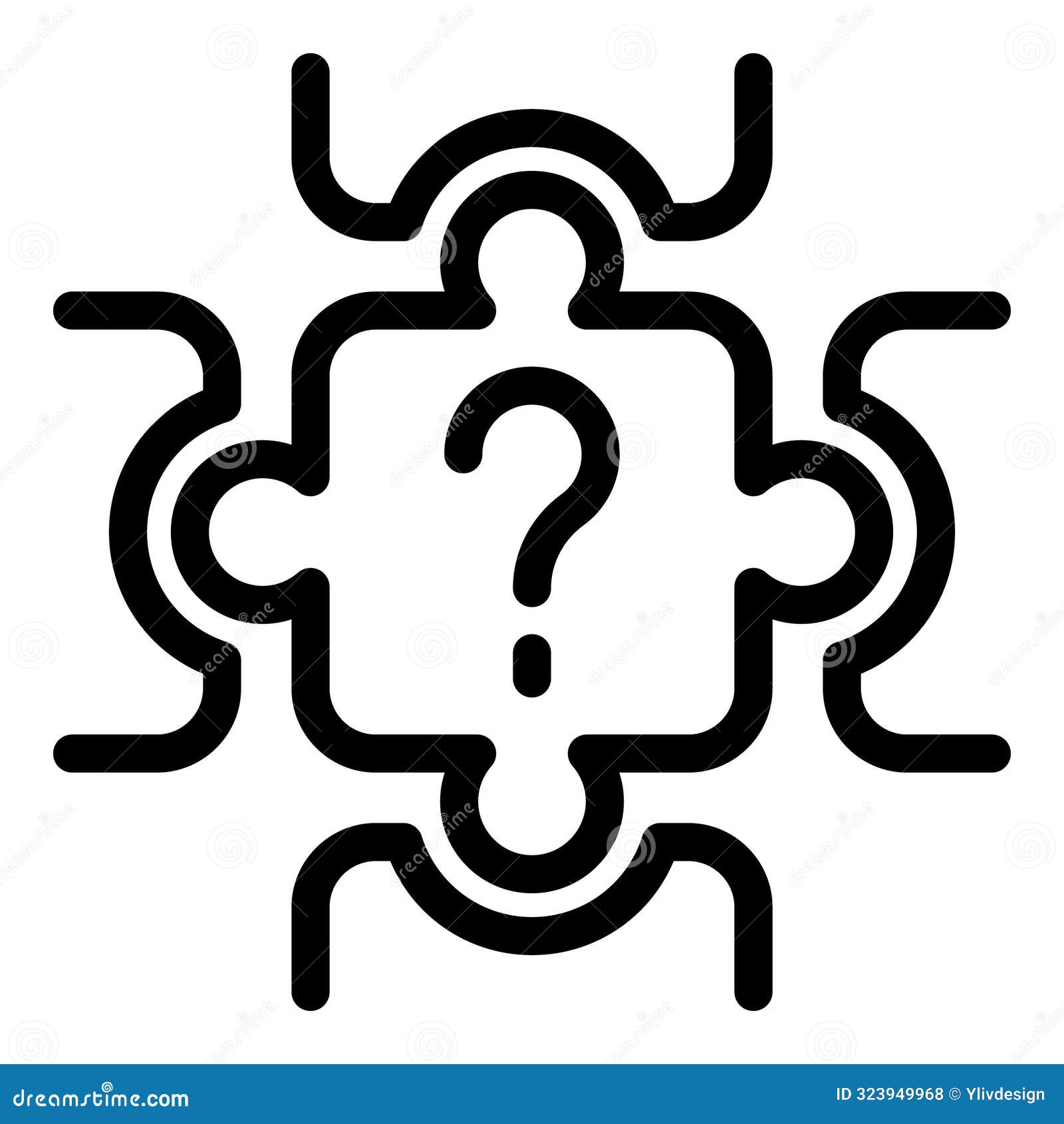 Team Solving Problem with Question Mark Puzzle Piece Stock Illustration ...
