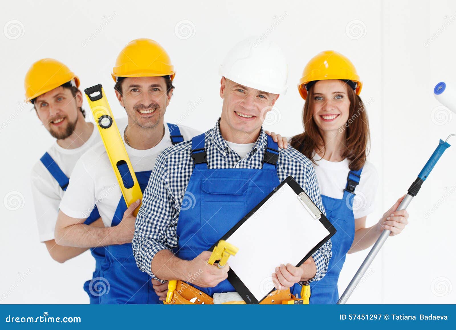 Team of workmen stock image. Image of outfit, contract - 57451297