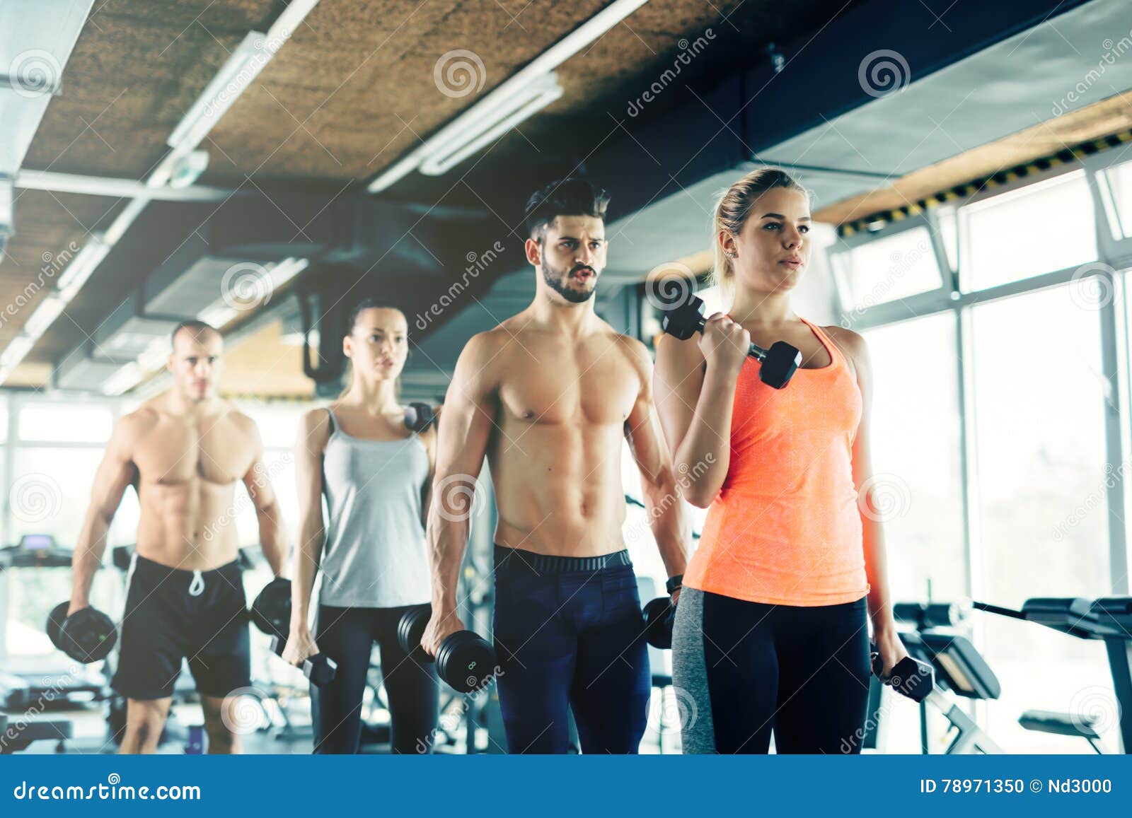 Team workout in gym stock photo. Image of aerobics, beautiful - 78971350