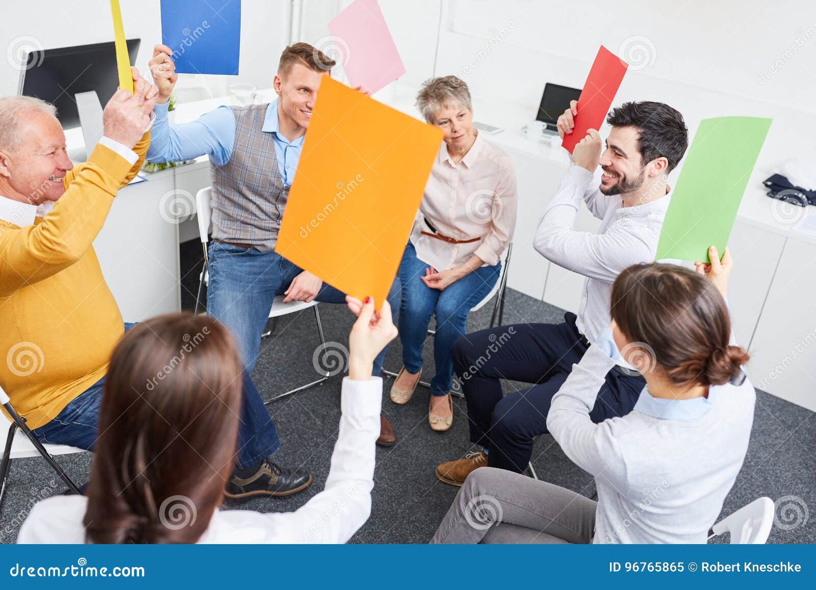 Team in Workshop for Teambuilding Stock Image - Image of office ...