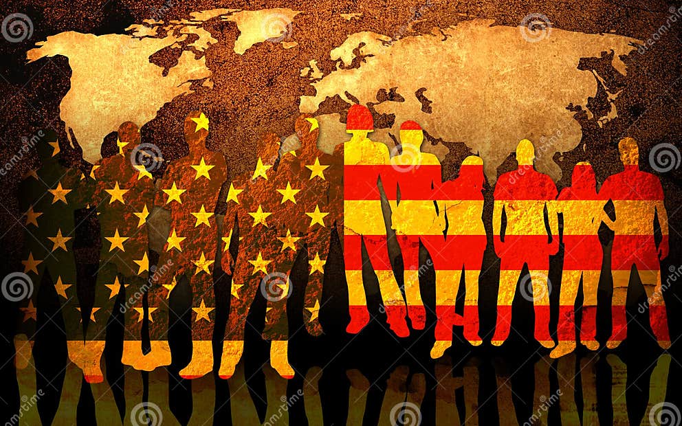 Team and world map stock illustration. Illustration of sign - 3165656
