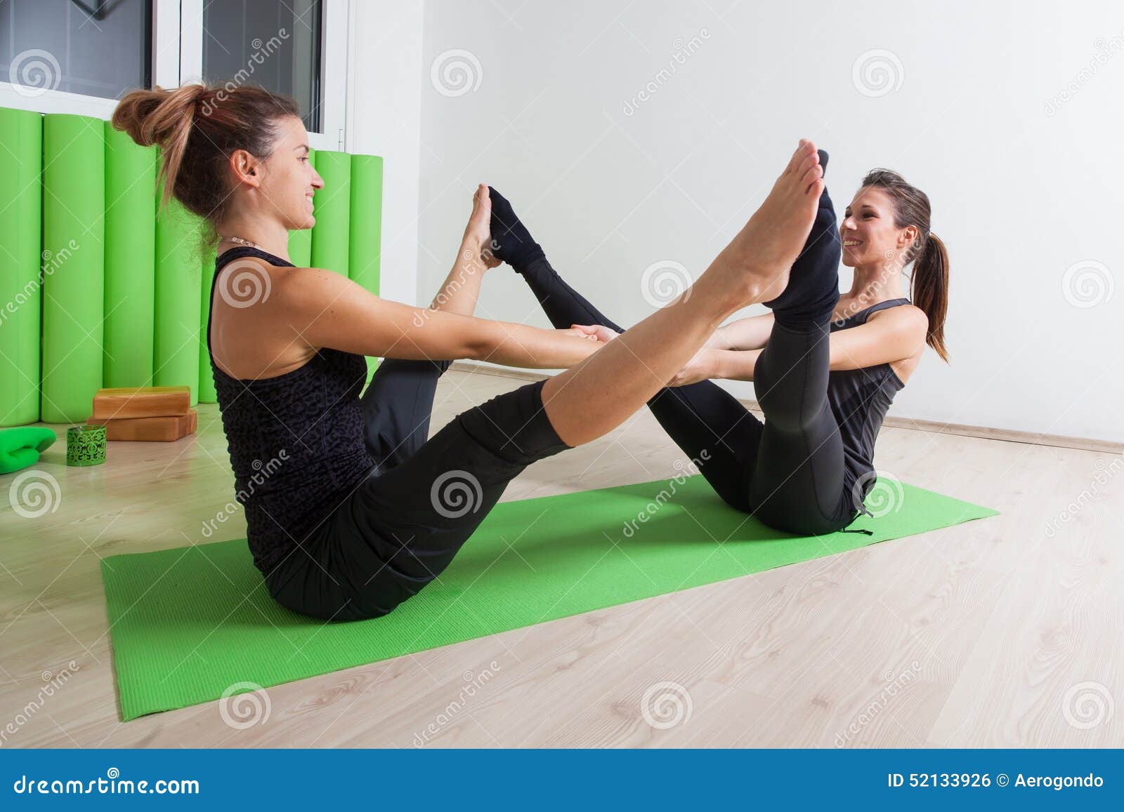 Team yoga stock photo. Image of cooperation, doubles - 52133926