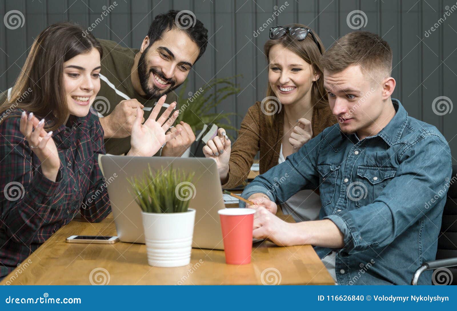 Teamwork in Office stock photo. Image of connection - 116626840