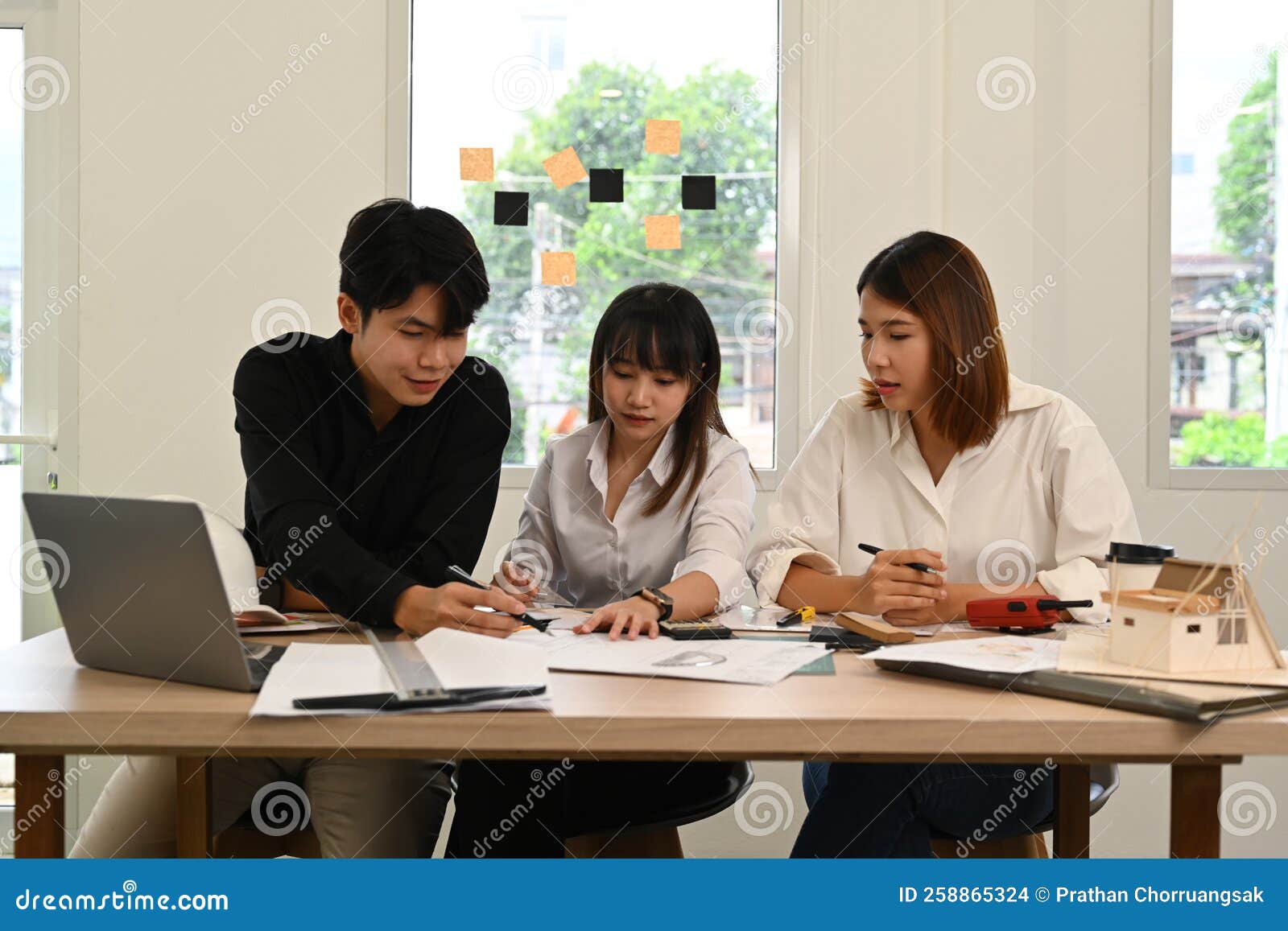 Team of Young Architects Discussing ,designing, Planing, Working on New ...