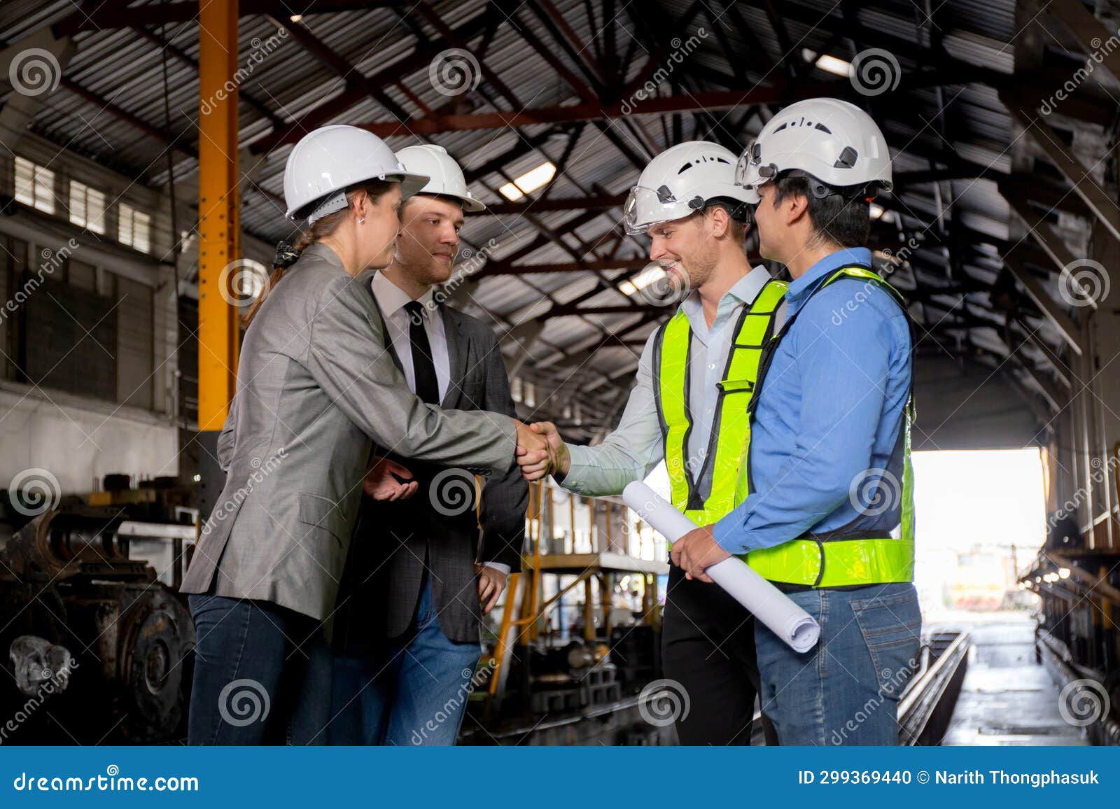 Team Young Caucasian Engineer and Partner Checking and Examining Train ...