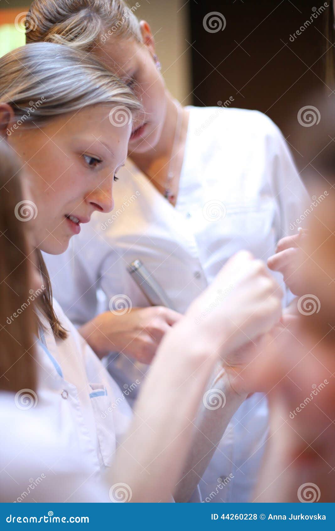 Team of Young Doctors Solving Problem Stock Photo - Image of assist ...