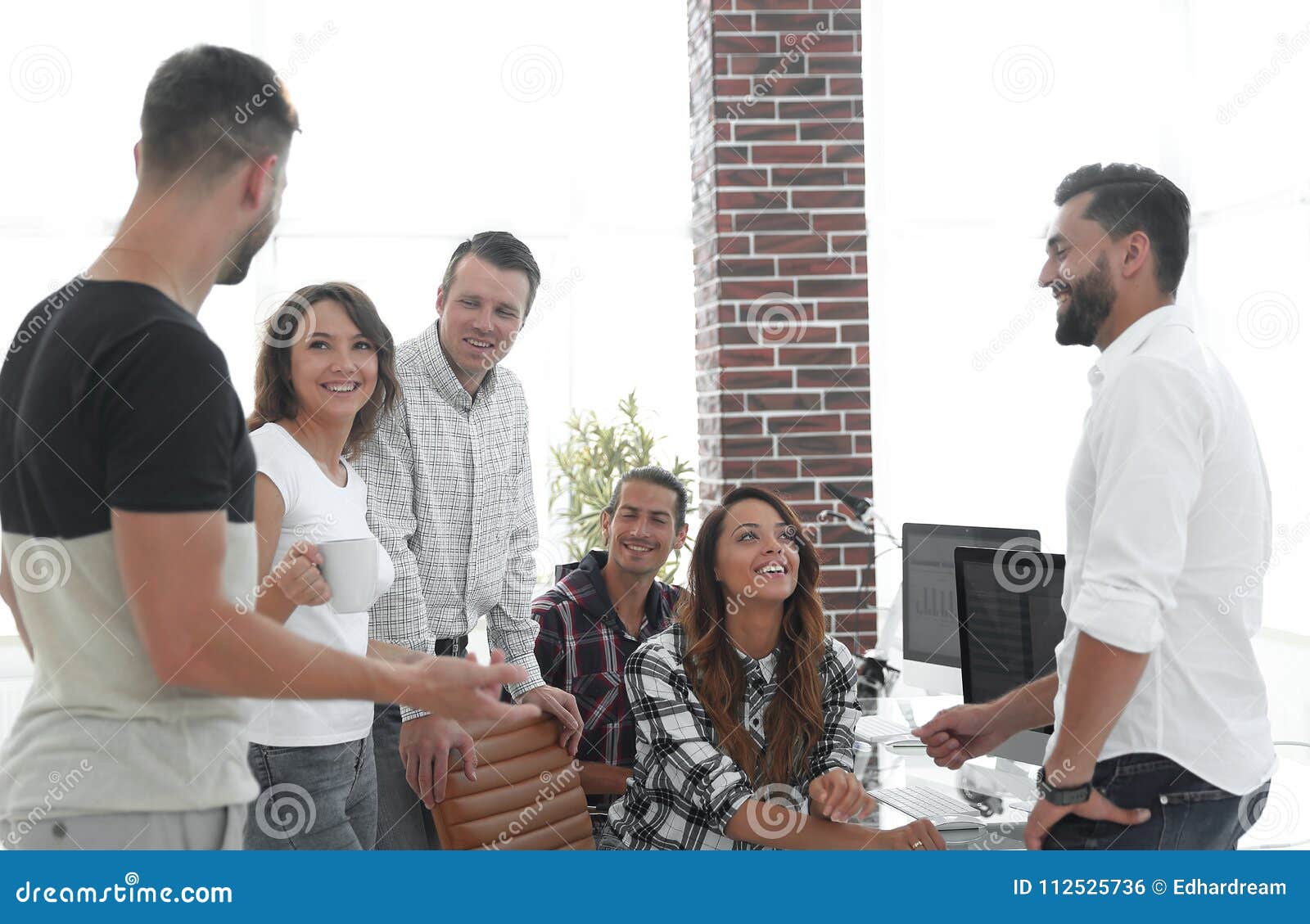 Team of Young Employees Discussing Stock Photo - Image of collaboration ...